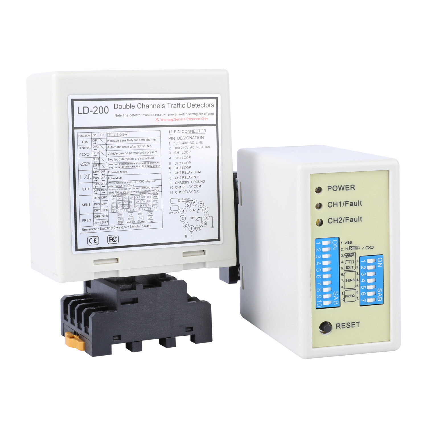 110-240VAC Double Channel Vehicle Loop Detector Untuk Manajemen Parkir ...
